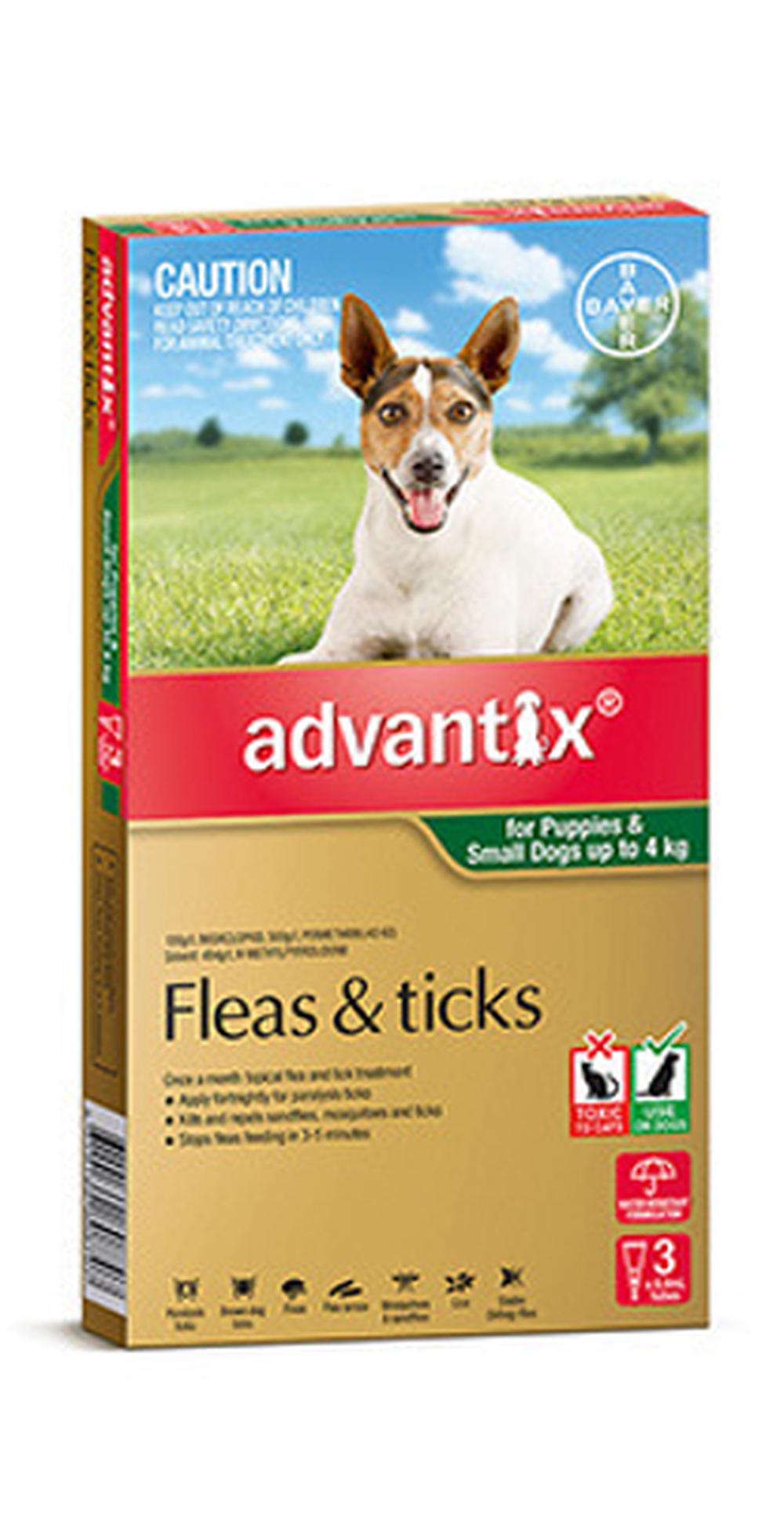 Advantix Spot-On Flea & Tick Control For Dog Up To 4Kg, 3 Pack | Buy ...
