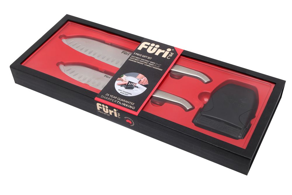 Furi Pro East West Santoku Knives & Diamond Fingers Set, 3 Piece | Buy ...