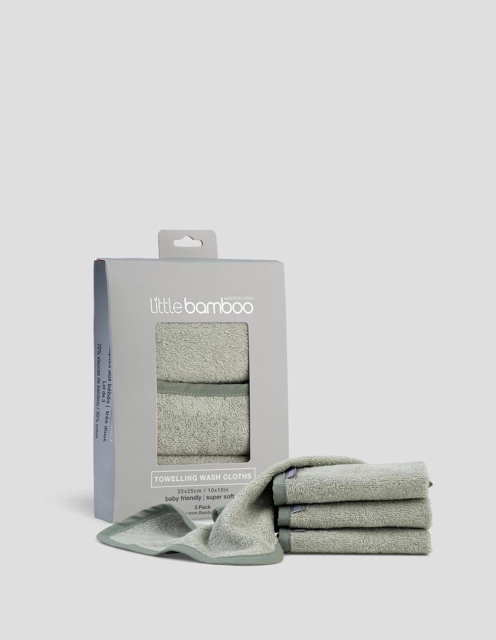 Little Bamboo Towelling Washer, 3 Pack (Bayleaf) | Buy online at The Nile