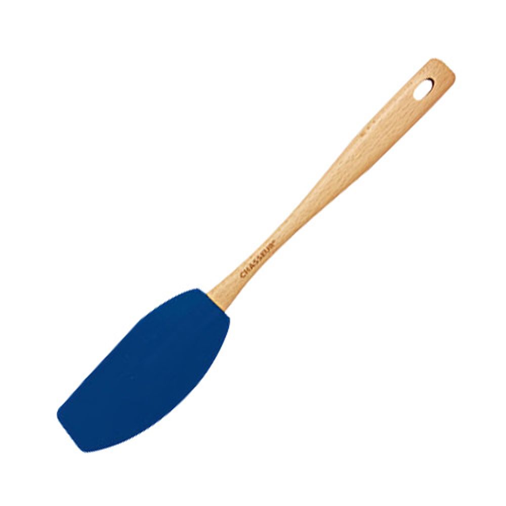 Chasseur Silicone Curved Spatula With Beechwood Handle Blue | Buy ...