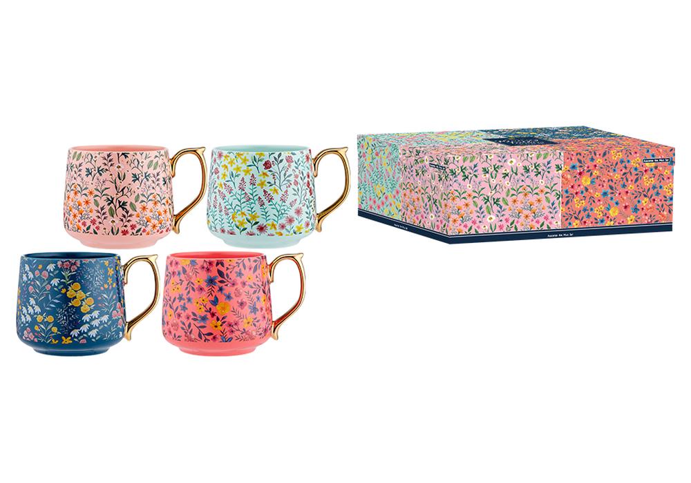 Ashdene Flowering Fields Mug Set, 4 Piece - 13x10.3x5.5cm | Buy online ...