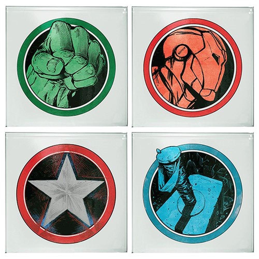 Licensing Essentials Marvel Avengers Glass Coasters, Set of 4 | Buy ...