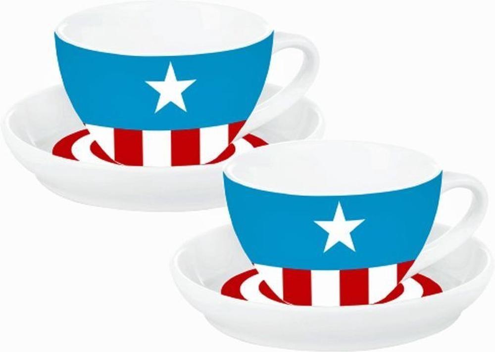 Licensing Essentials Captain America Teacup and Saucer, Set of 2 | Buy ...