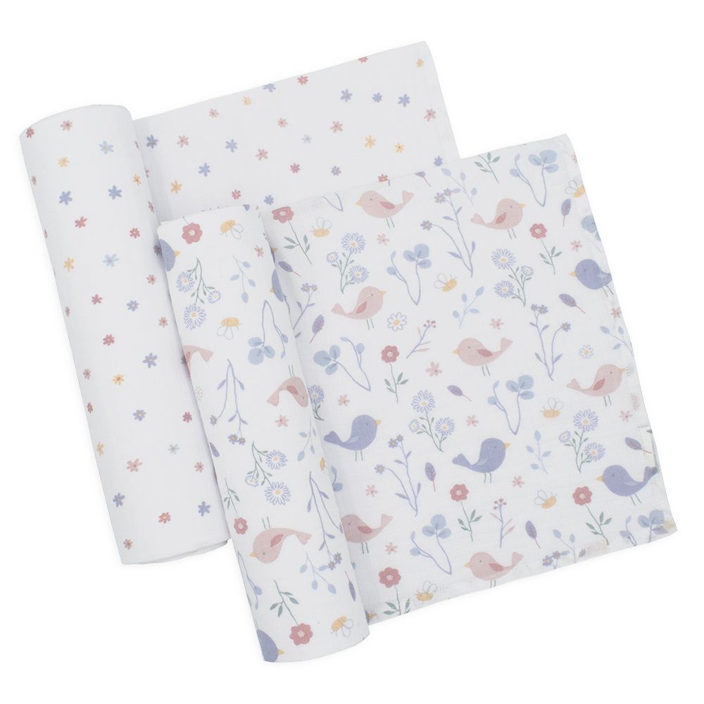 Living Textiles Muslin Wraps, 2 Pack (Sweet Tweet) | Buy online at The Nile