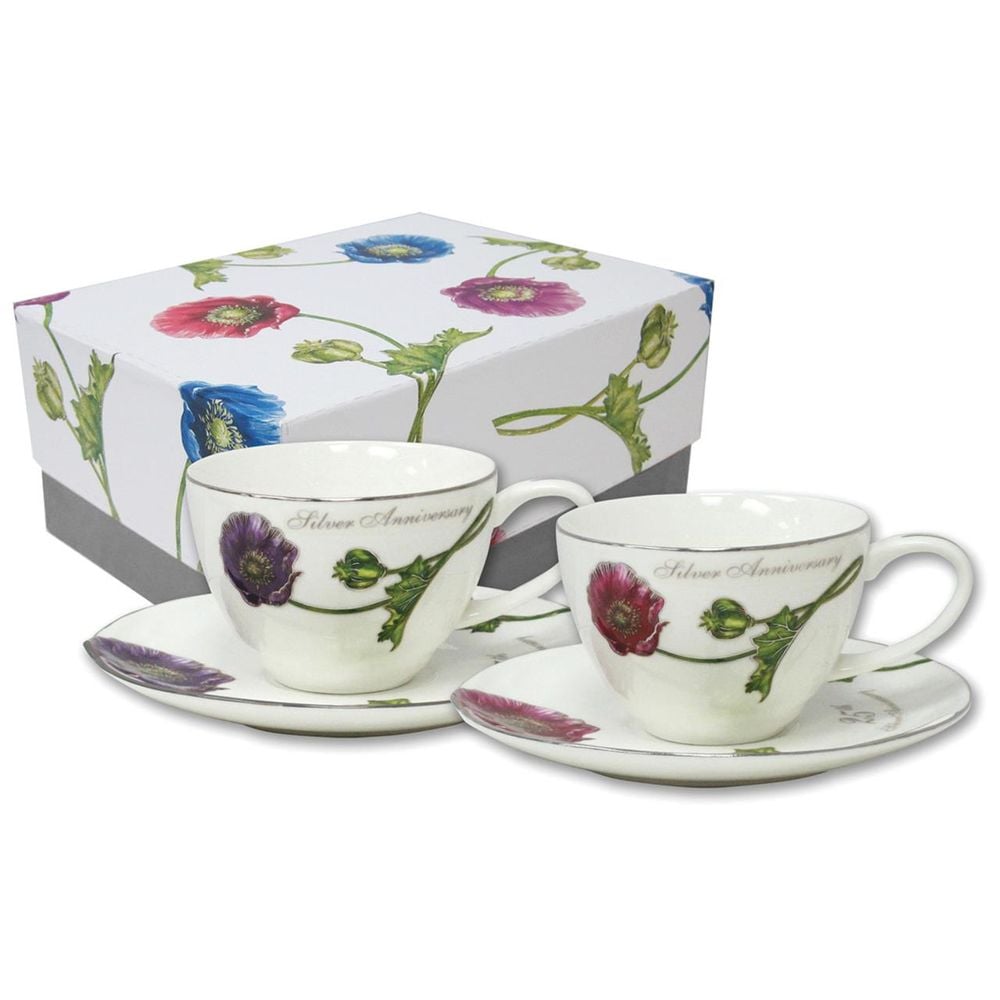 Dakota Jade Cup/Saucer 25Th Anniversary (Red/Blue) | Buy online at The Nile