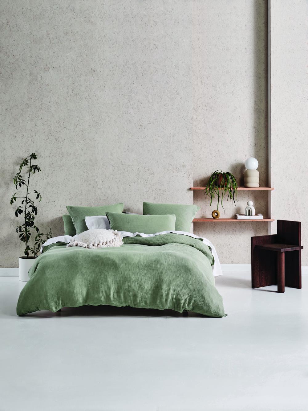 Linen House Elysian Quilt Cover Set (Sage) - King | Buy online at The Nile
