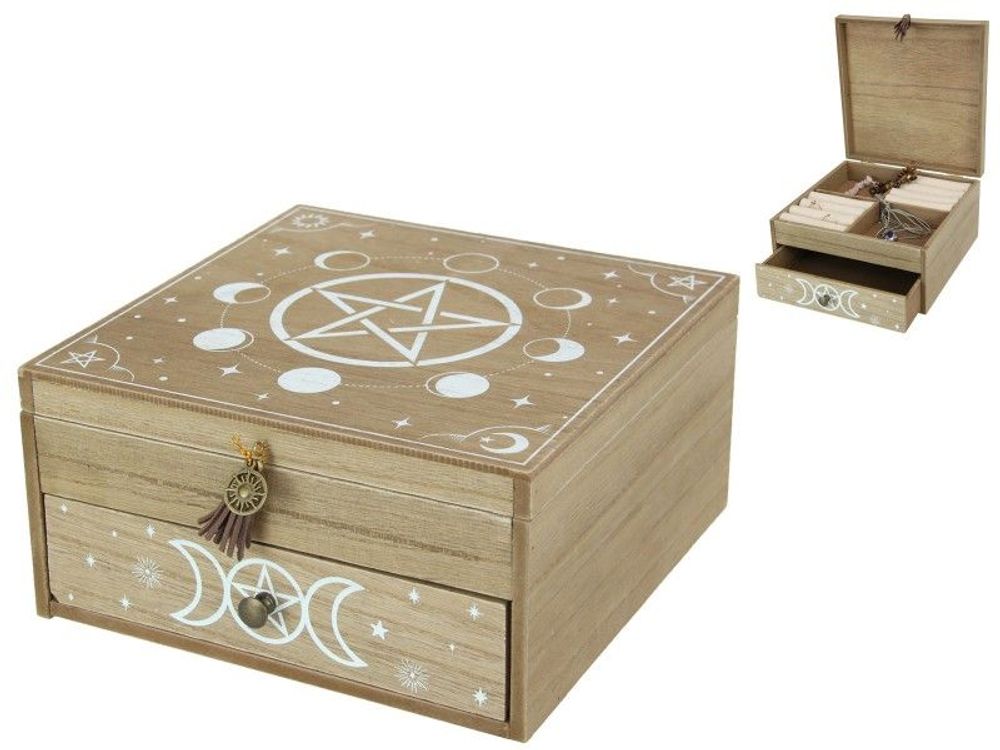 Malmar Enterprises Square Wiccan MDF Jewellery Box - 20cm | Buy online ...