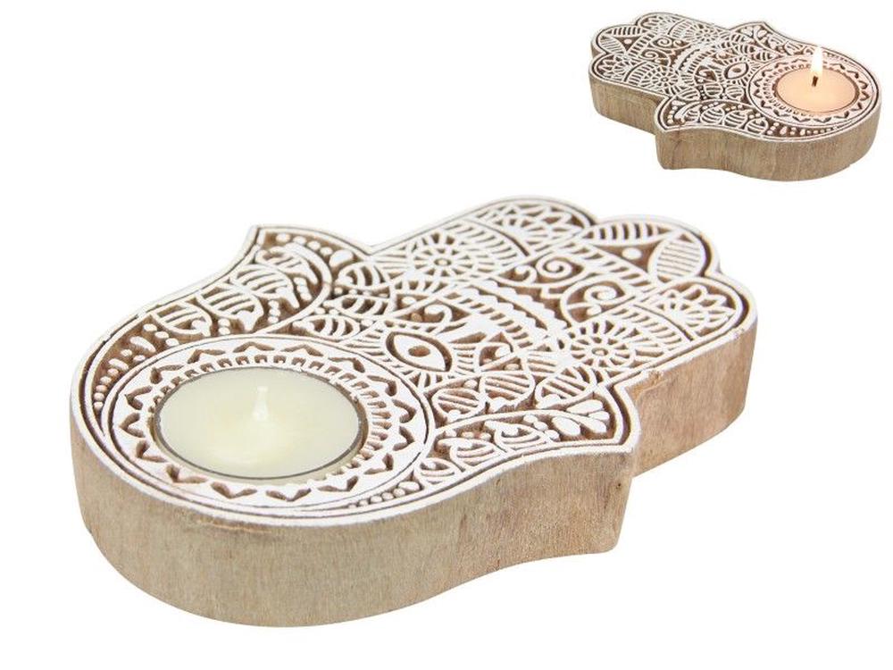 Malmar Enterprises Hamsa Java Plum Wood Incense/Tealight Holder - 18cm ...
