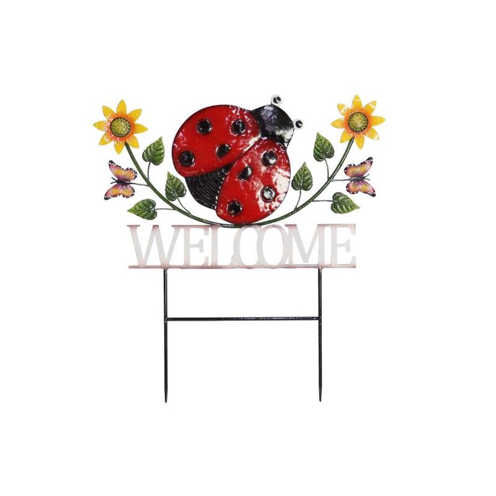 Malmar Enterprises Garden Stake with Ladybug Welcome Sign - 65cm | Buy ...