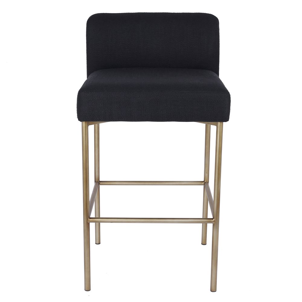 Cafe Lighting & Living Leon Kitchen Stool (Black Linen) | Buy online at ...