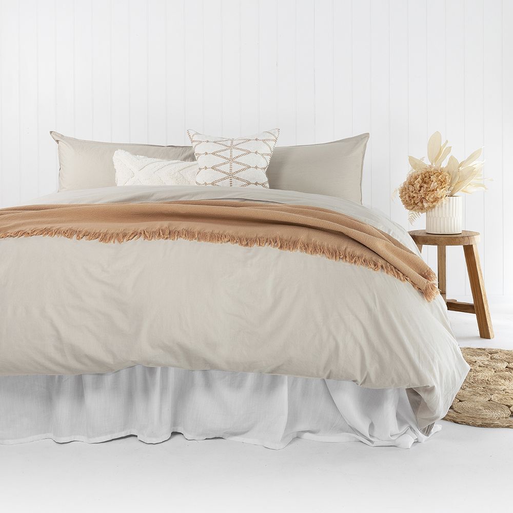 Bambury Temple Organic Cotton Quilt Cover Set (Pebble) - Double | Buy ...