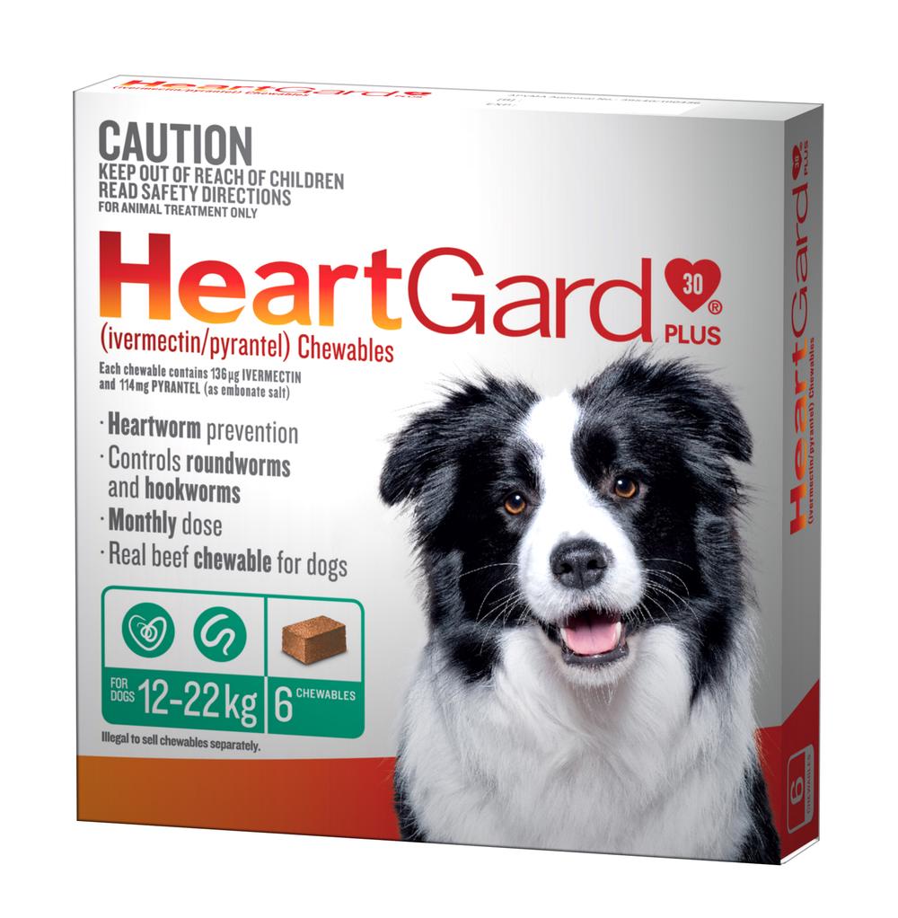 Heartgard 30 Plus Chews for Medium Dogs 12-22kg, 6's (Green) | Buy ...