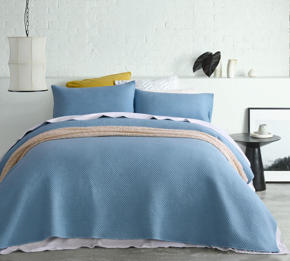 Accessorize Bedroom Collection Dexter Coverlet Set (Blue) - Queen/King ...