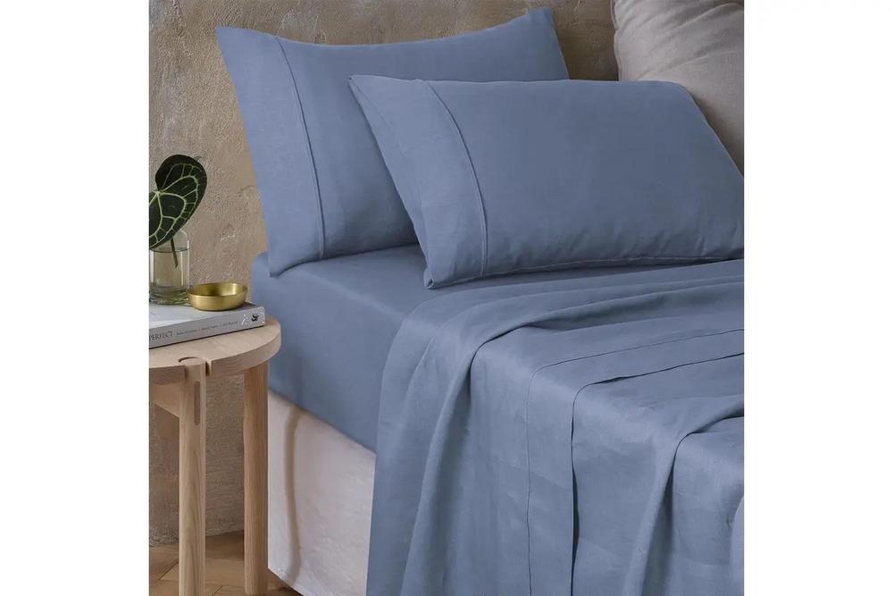 Vintage Design Homeware 100% Hemp Sheet Set (Sky Blue) - King | Buy ...