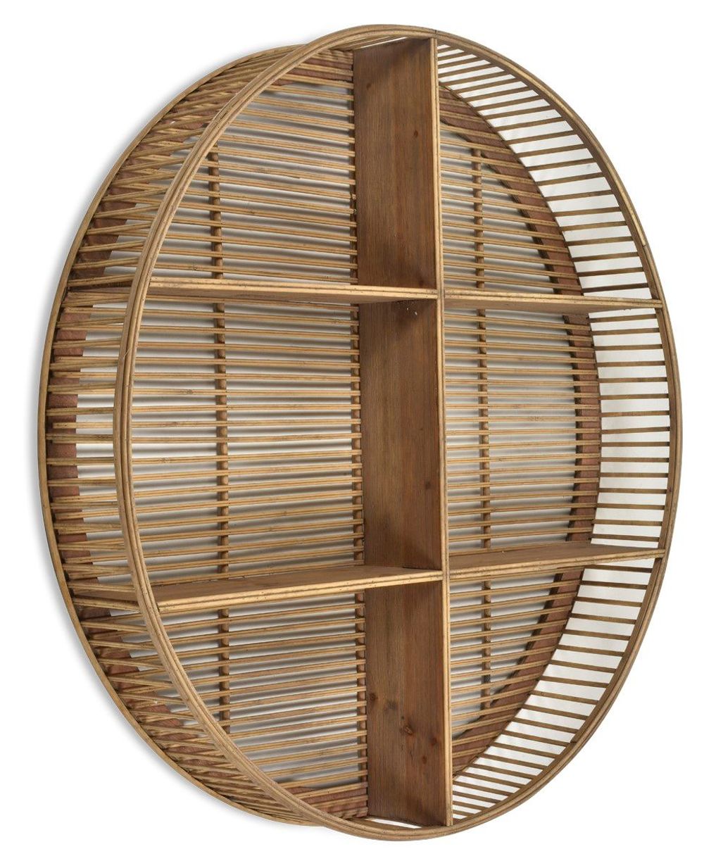 HG Living Round Bamboo & Wood Wall Shelves (Natural) | Buy online at ...
