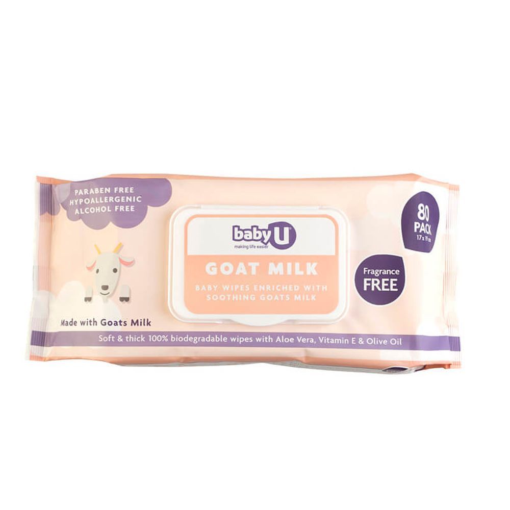 babyU Goats Milk Wipes, 80 Pack | Buy online at The Nile
