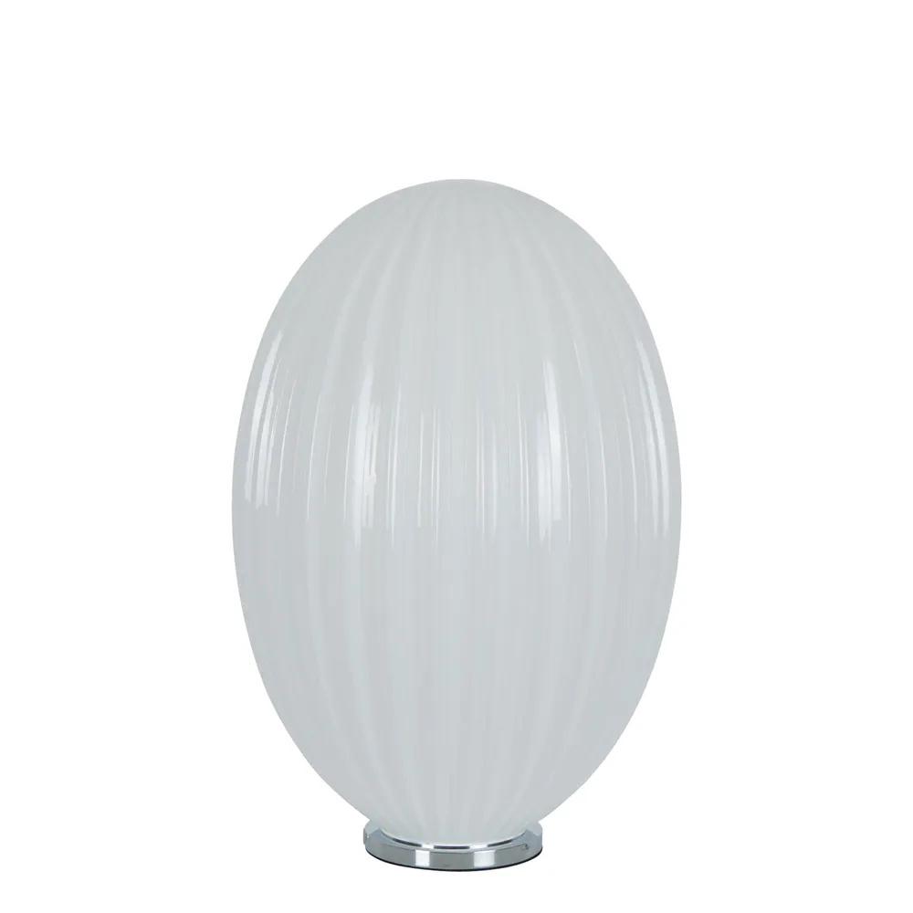 Florabelle Costolette Ribbed Glass Pod Table Lamp (White) - 30 x 30 x ...