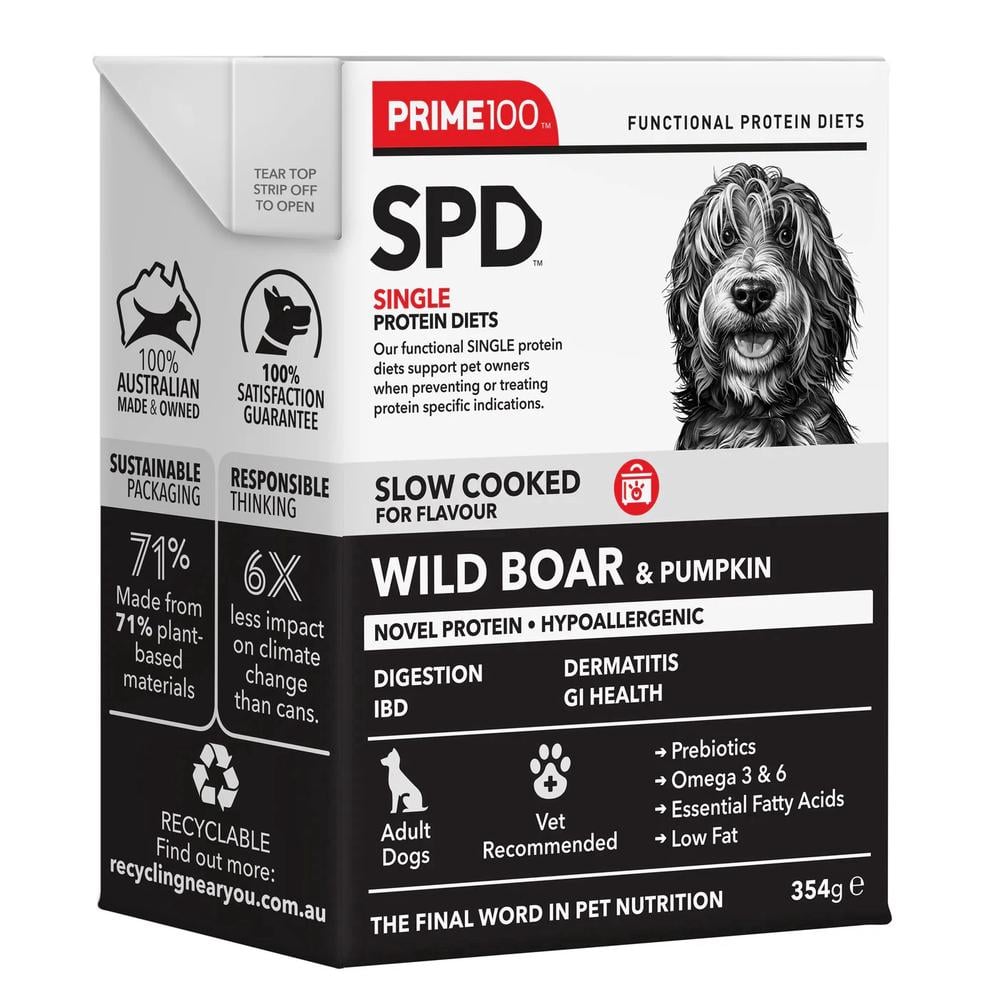 Prime 100 Spd Slow Cooked Wild Boar & Pumpkin, 12 Pack - 354g | Buy ...