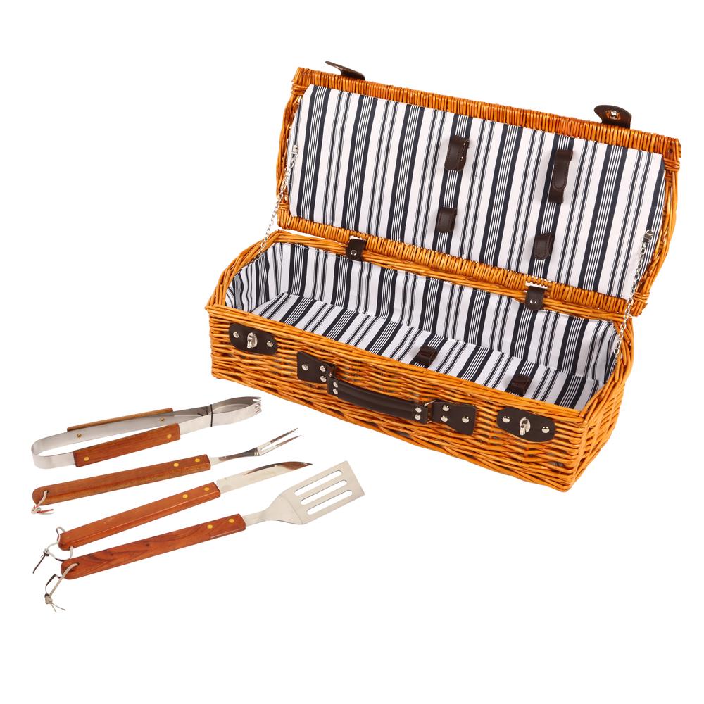 Sherwood Willow Wicker Barbeque Set Basket (Brown) - 62x26x15cm | Buy ...