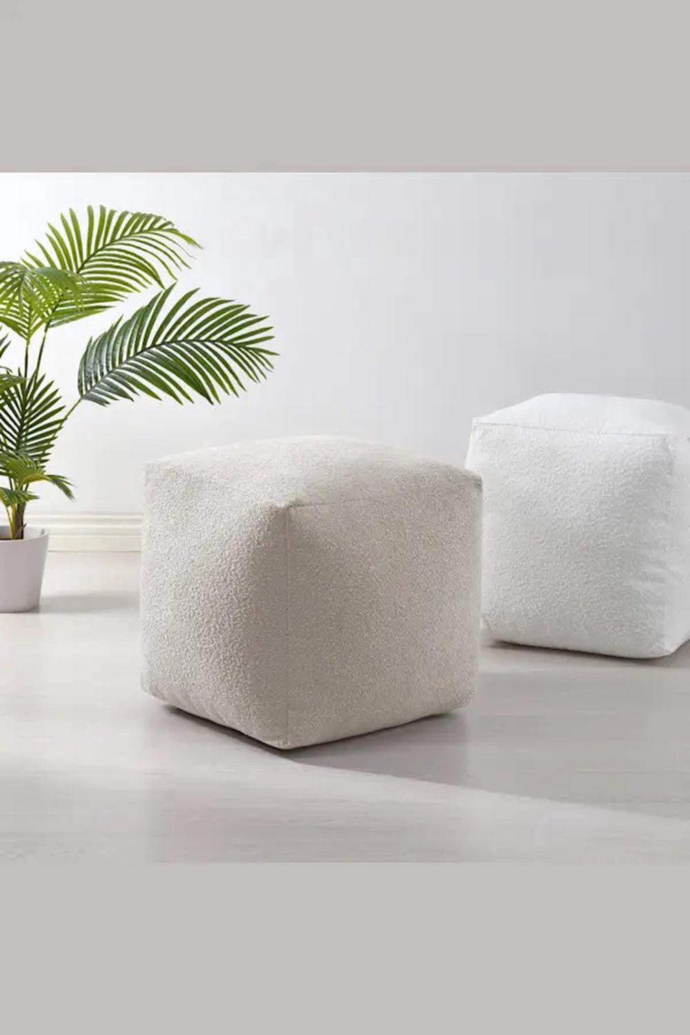 Cadence & Co. Blake Pouffe Cover (Parchment) - 50x50x50cm | Buy online ...