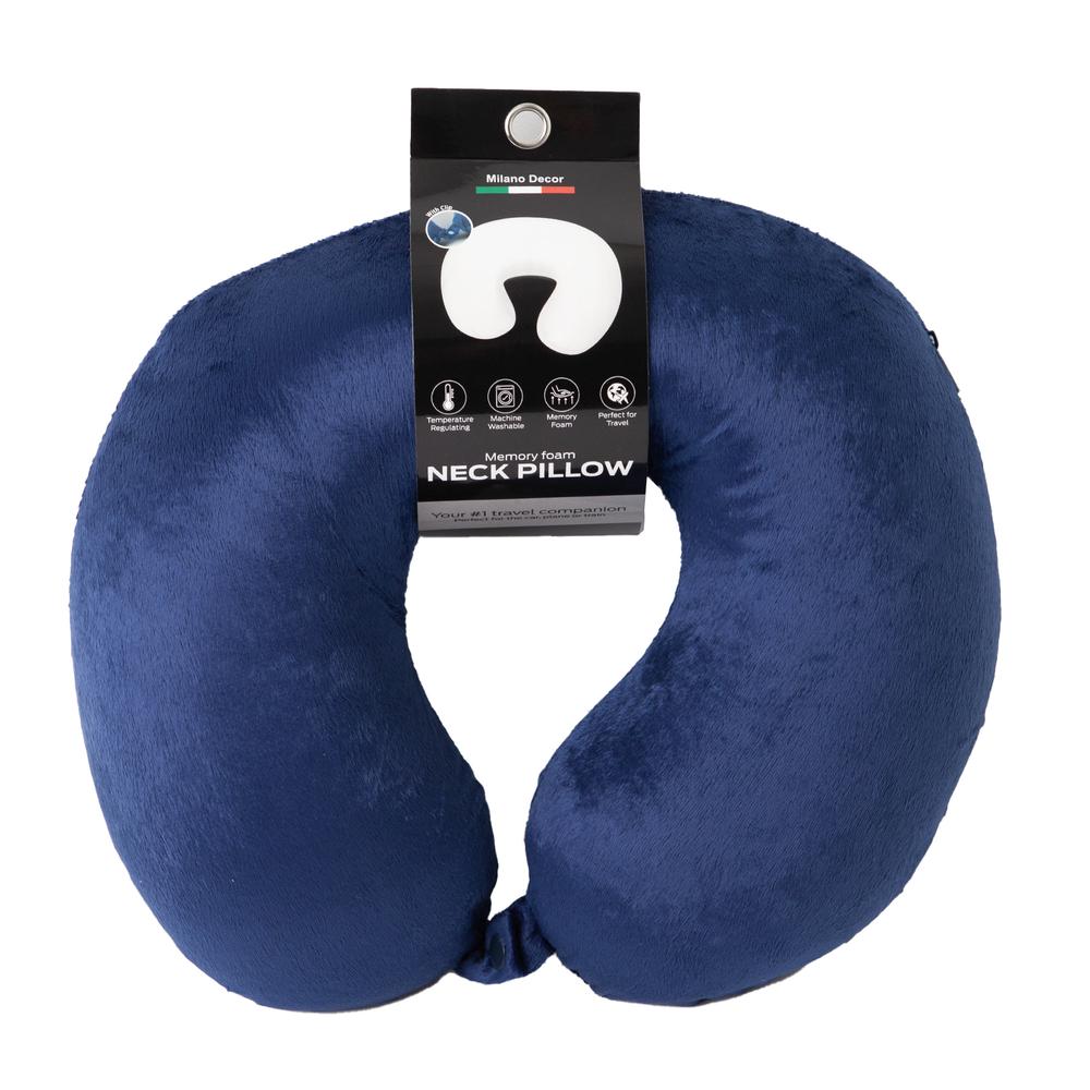Milano Decor Memory Foam Travel Neck Pillow (Blue) | Buy online at The Nile