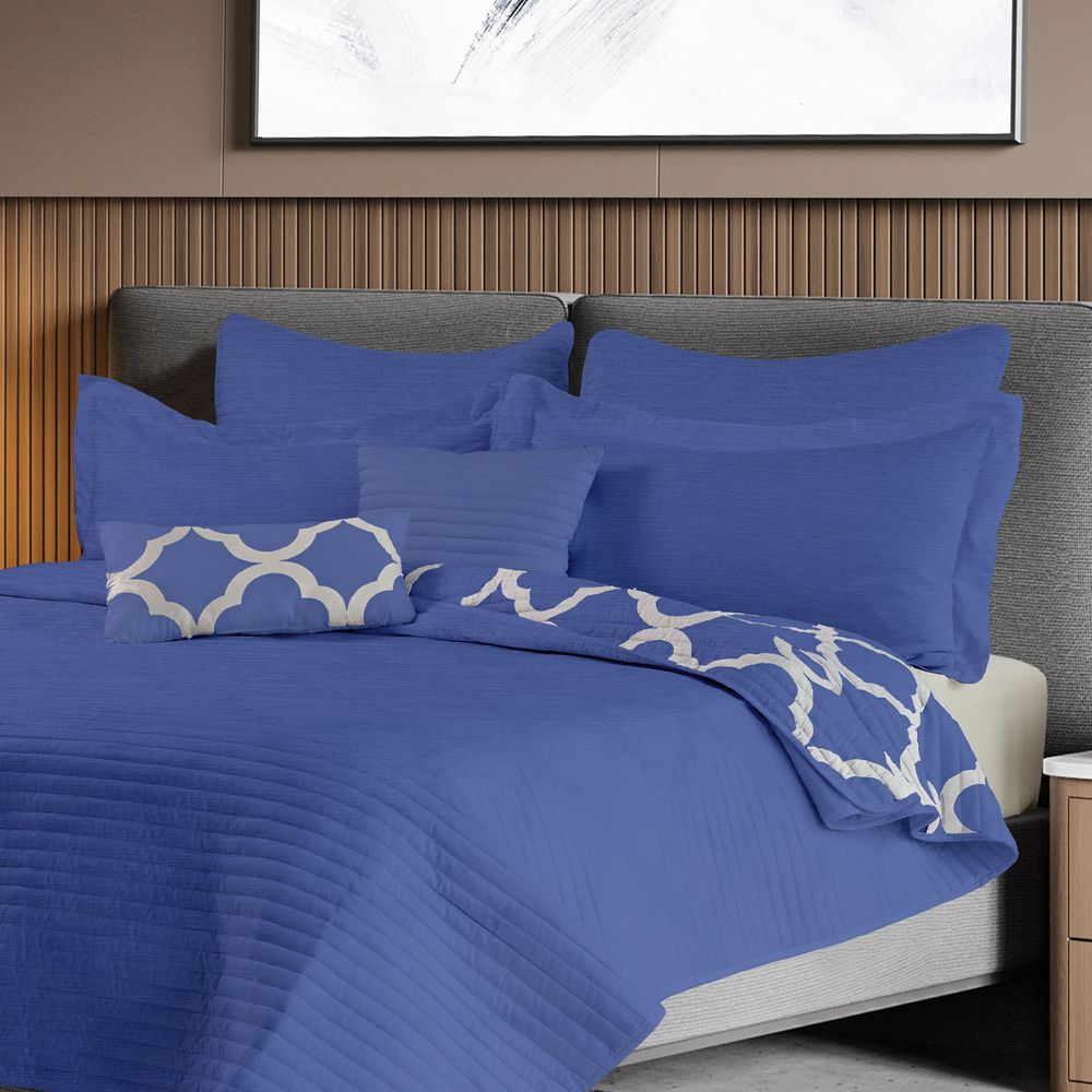 Royal Comfort Bamboo Cooling Reversible Comforter Set Bedspread, 7 ...