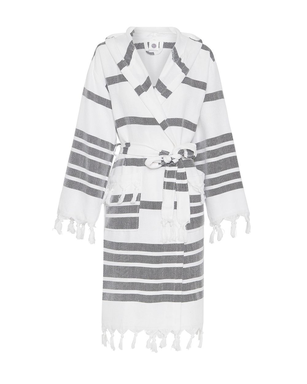 Miz Casa & Co Bronte Turkish Beach Robe (Black & White) | Buy online at ...