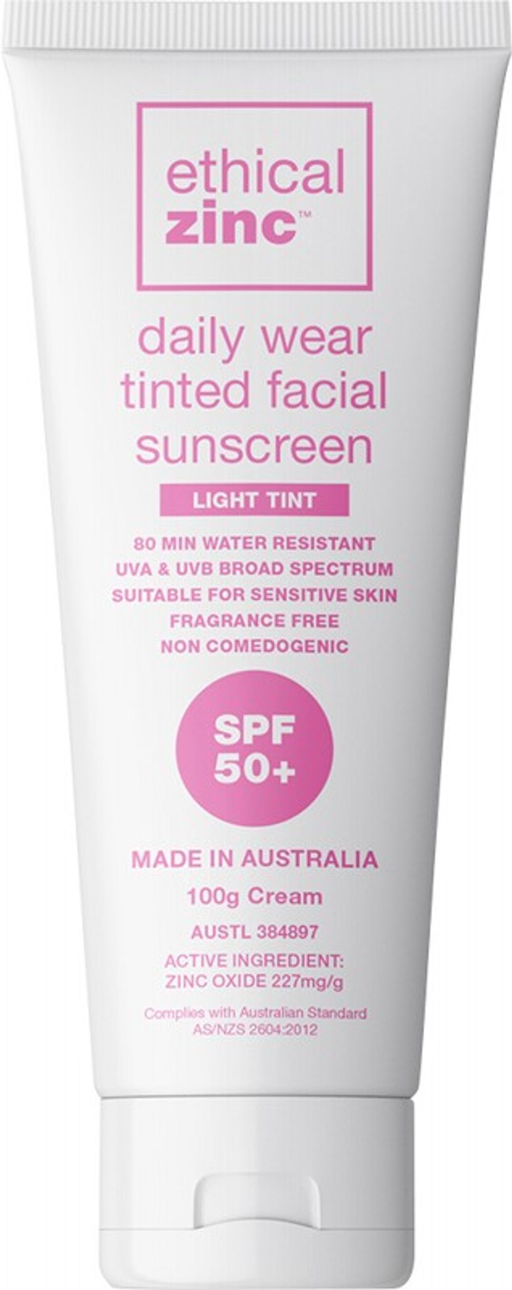 Ethical Zinc Daily Wear Tinted Facial Sunscreen (Light Tint) - 100g ...