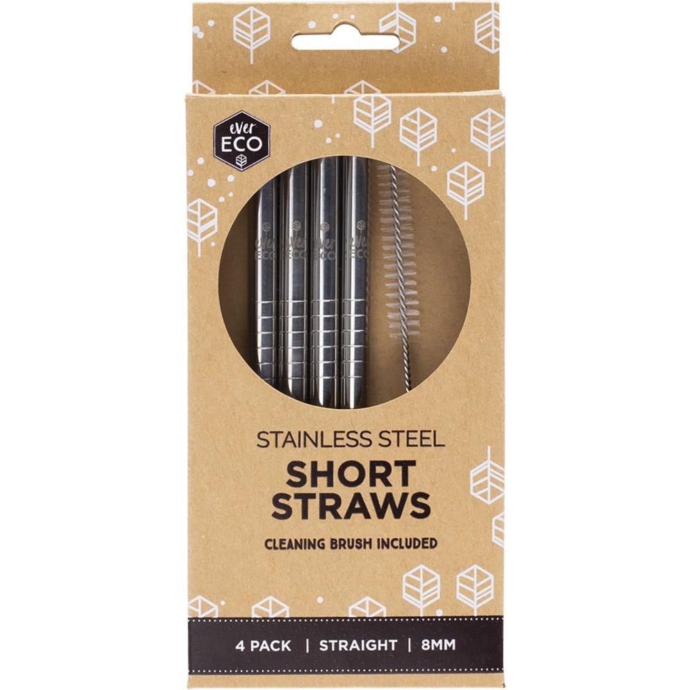Ever Eco Stainless Steel Short Straws, 4's | Buy online at The Nile