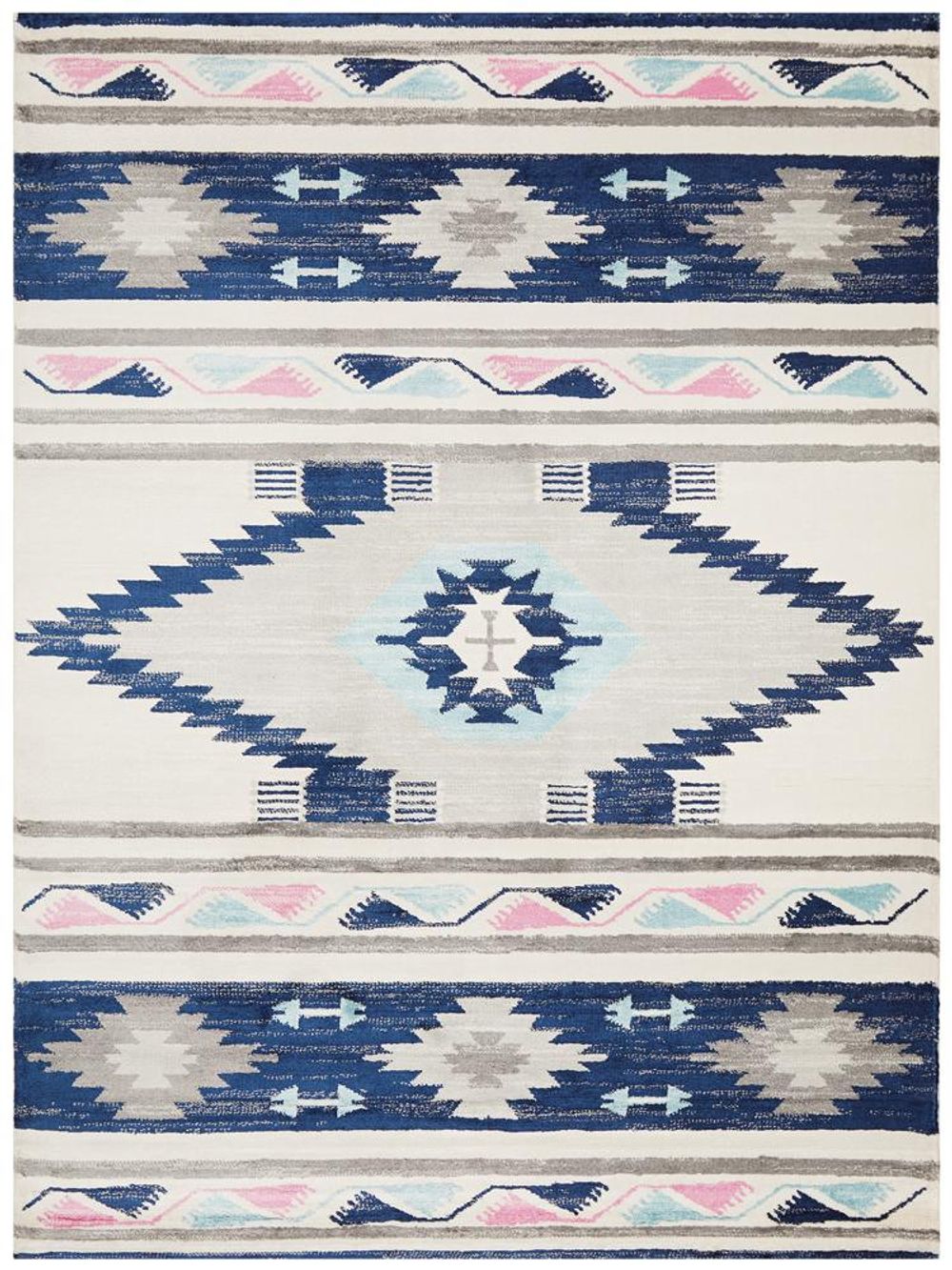 Rug Culture Zanzibar Aztec Modern Rug (Navy) - 400x300cm | Buy online ...