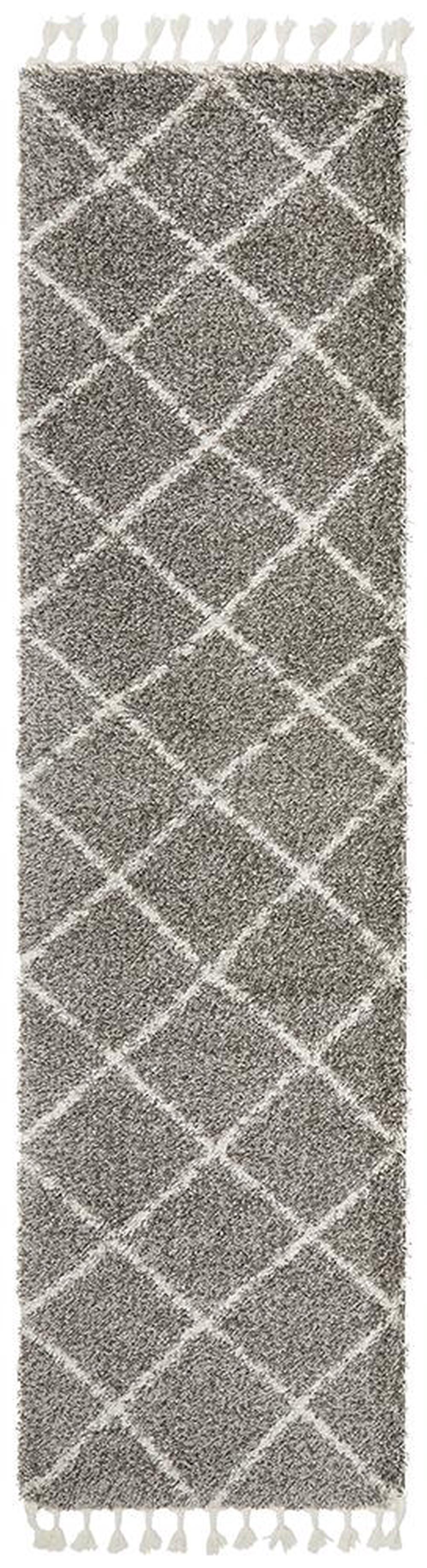 Rug Culture Saffron Cross Shag Rug (Grey) - 330x240cm | Buy online at ...