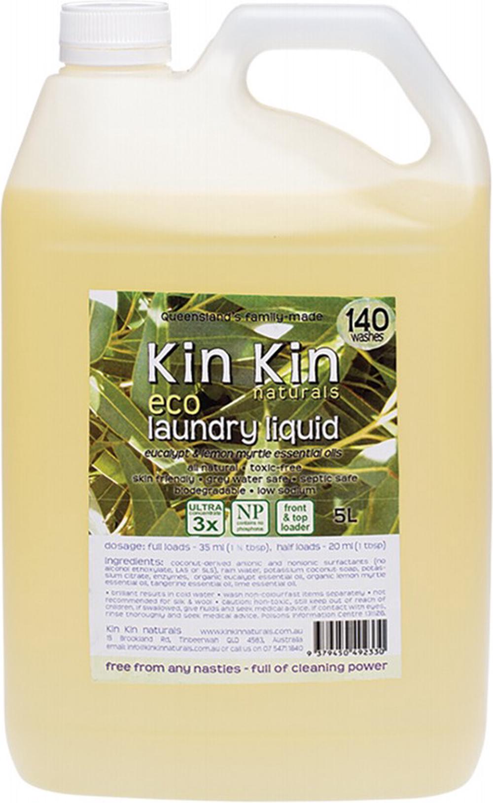 Kin Kin Naturals Eco Laundry Liquid (Eucalyptus & Lemon Myrtle) - 5L ...