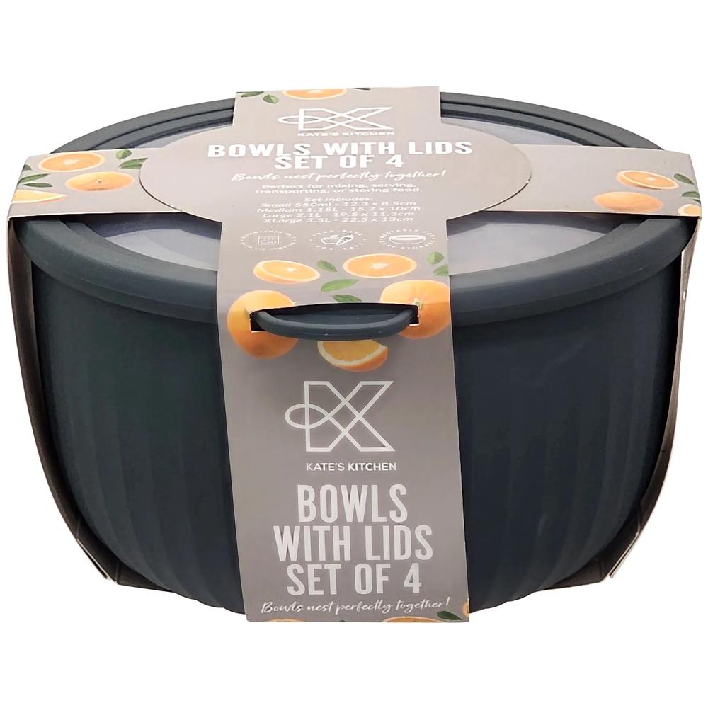 Kates Kitchen Kates Nesting Mixing Bowls With Lids, Set of 4 | Buy ...