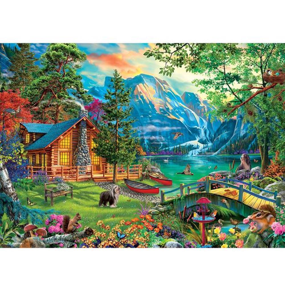 Holdson The Waters Edge XL Jigsaw Puzzle - Mountain Lake Lodge, 1000 ...