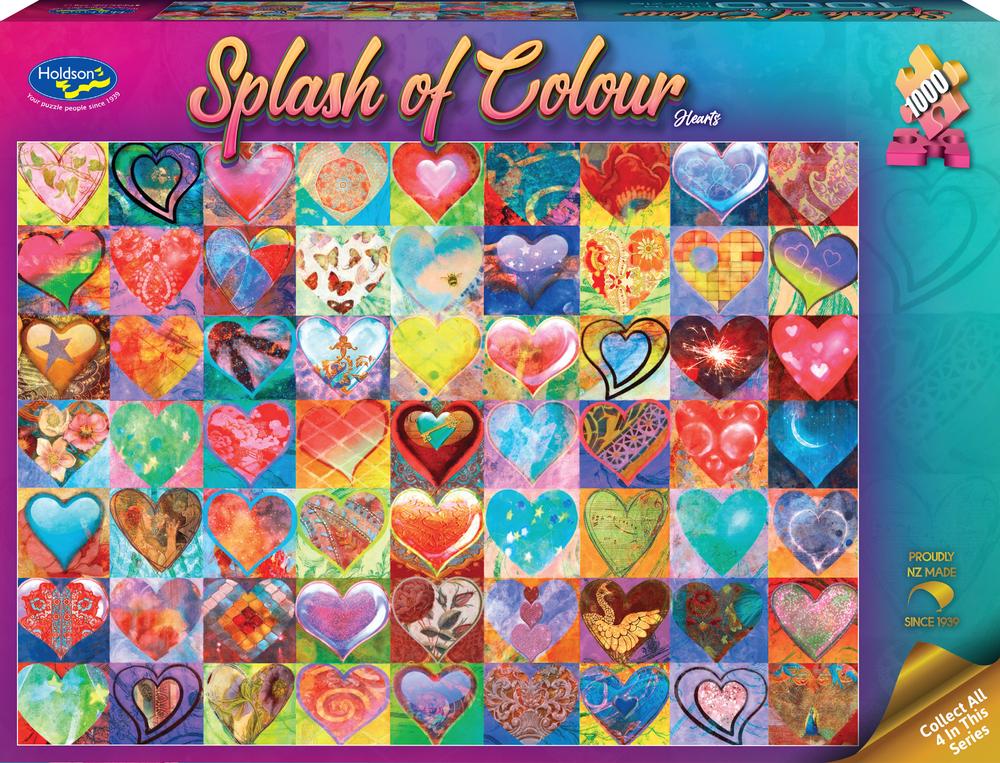 Holdson Splash of Colour Jigsaw Puzzle, 1000 Piece - Hearts | Buy ...