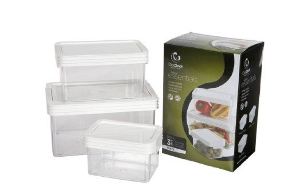 ClickClack Basics Container, Set of 3 (White) - Small | Buy online at ...