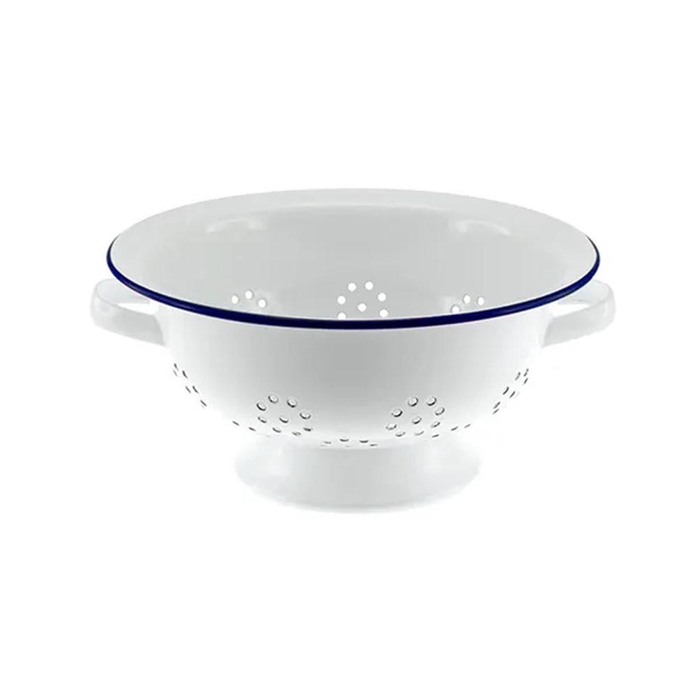 Falcon Enamel Colander (White/Blue) - 24cm | Buy online at The Nile