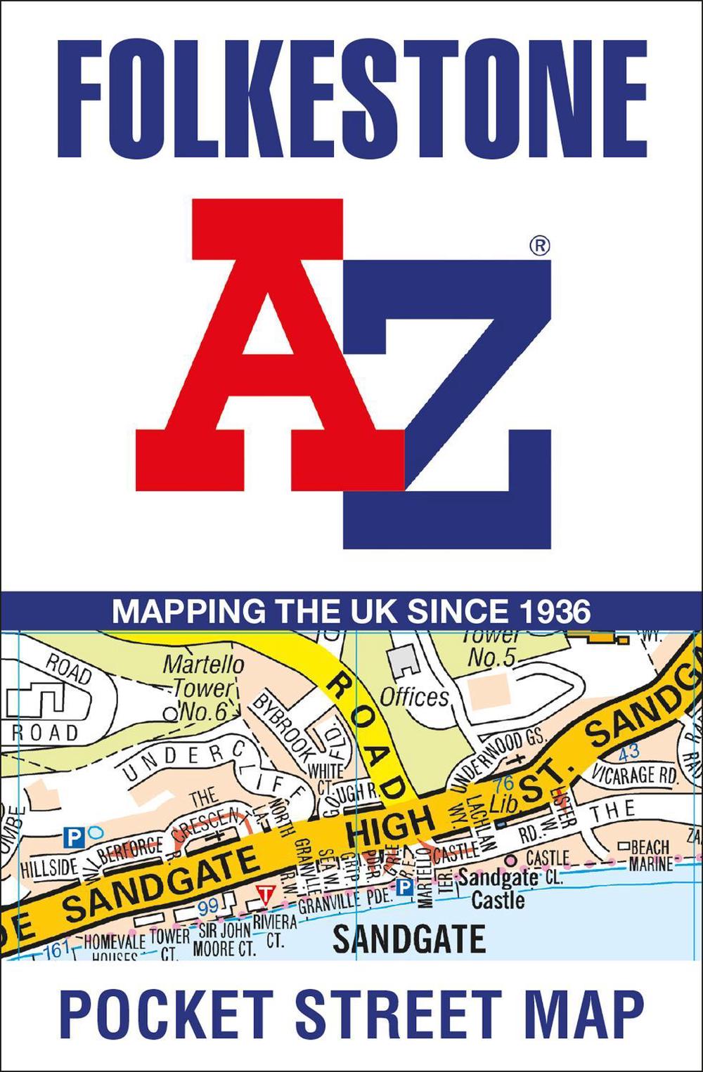 Folkestone A-Z Pocket Street Map by A-Z Maps, Folded, 9780008560539 ...
