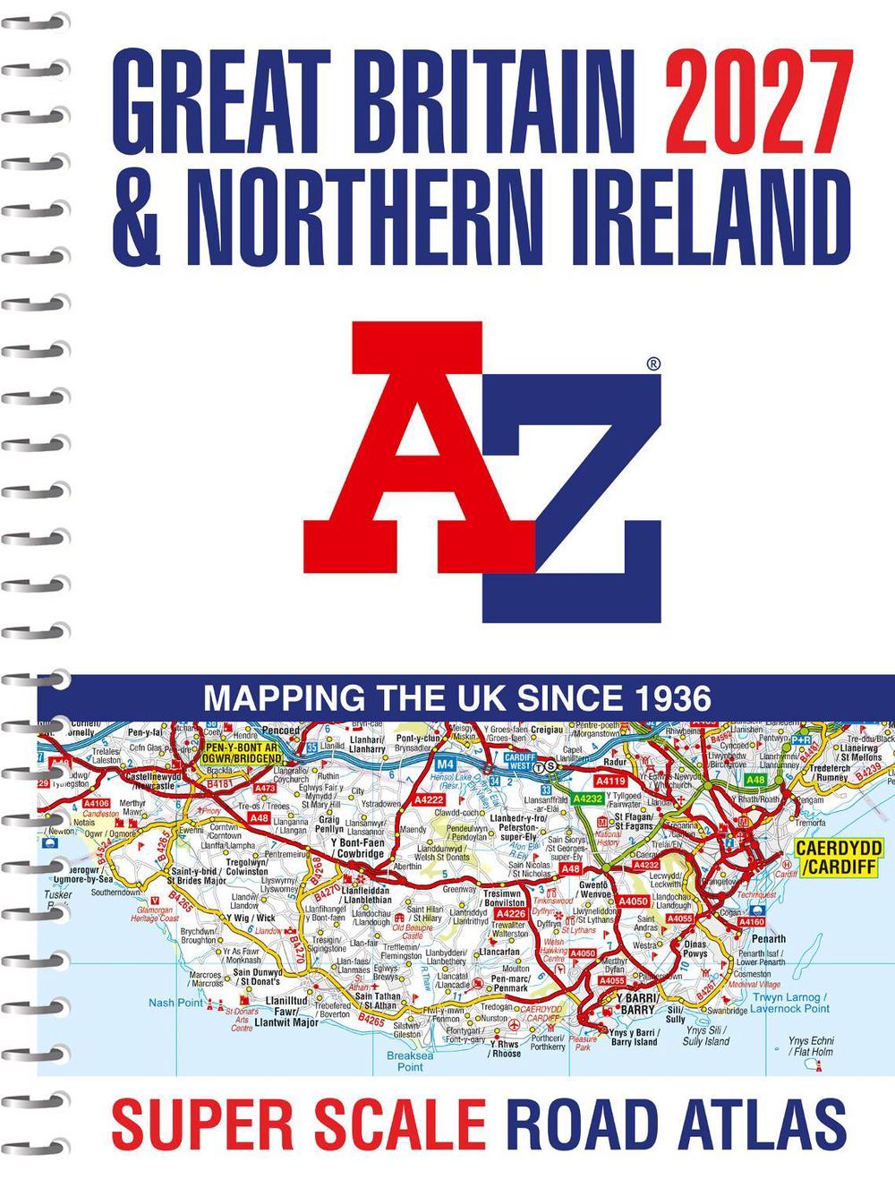 Great Britain A-Z Super Scale Road Atlas 2027 (A3 Spiral) by A-Z Maps ...