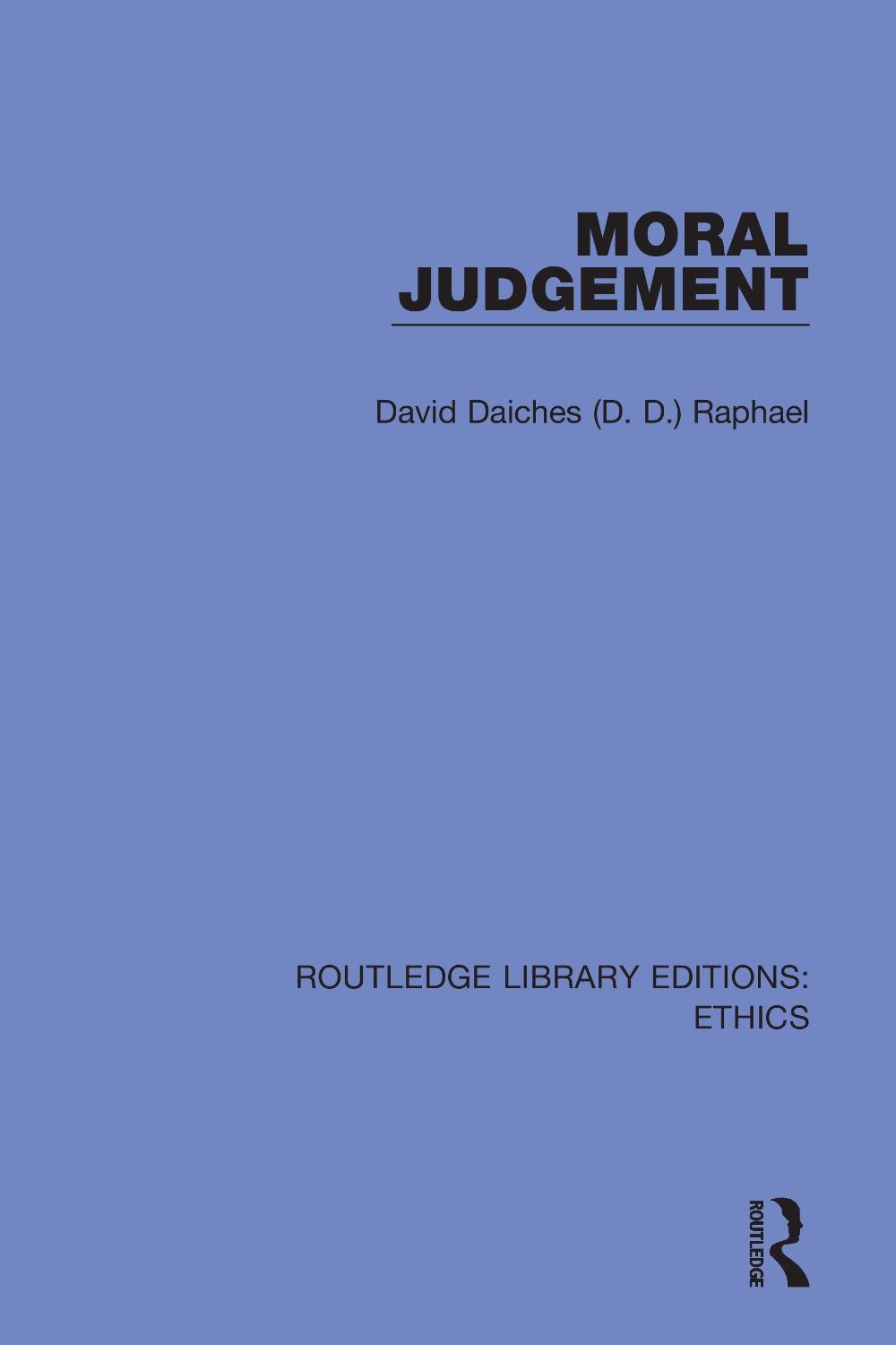 Moral Judgement by David Daiches Raphael, Paperback, 9780367509019 ...