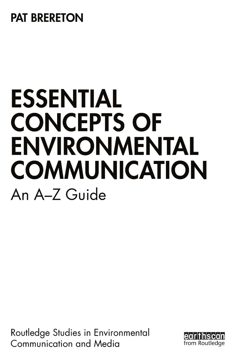 Essential Concepts of Environmental Communication by Pat Brereton ...