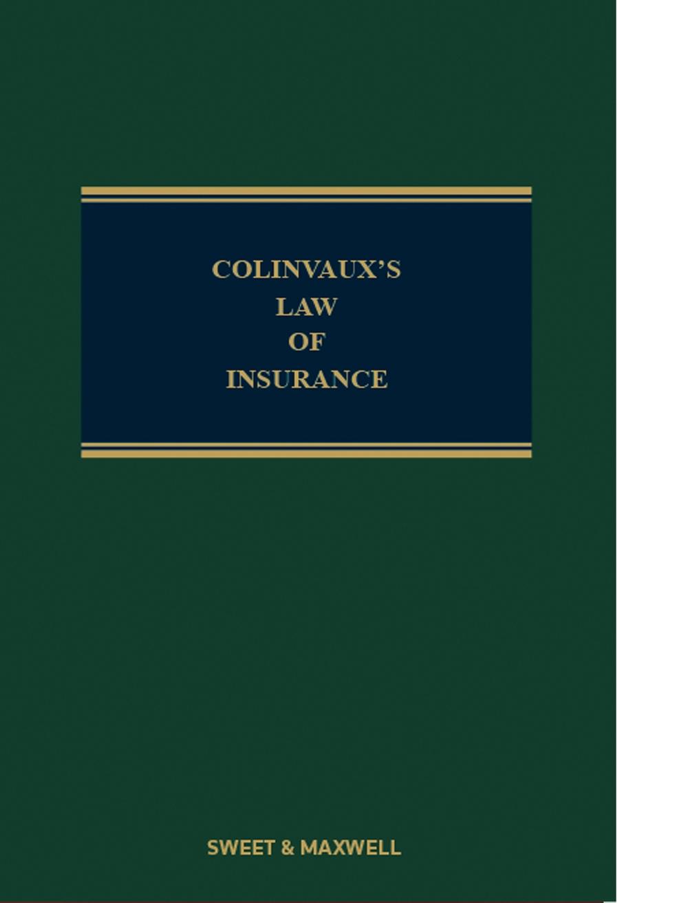 Colinvaux's Law of Insurance by Professor Robert M. Merkin, Hardcover ...