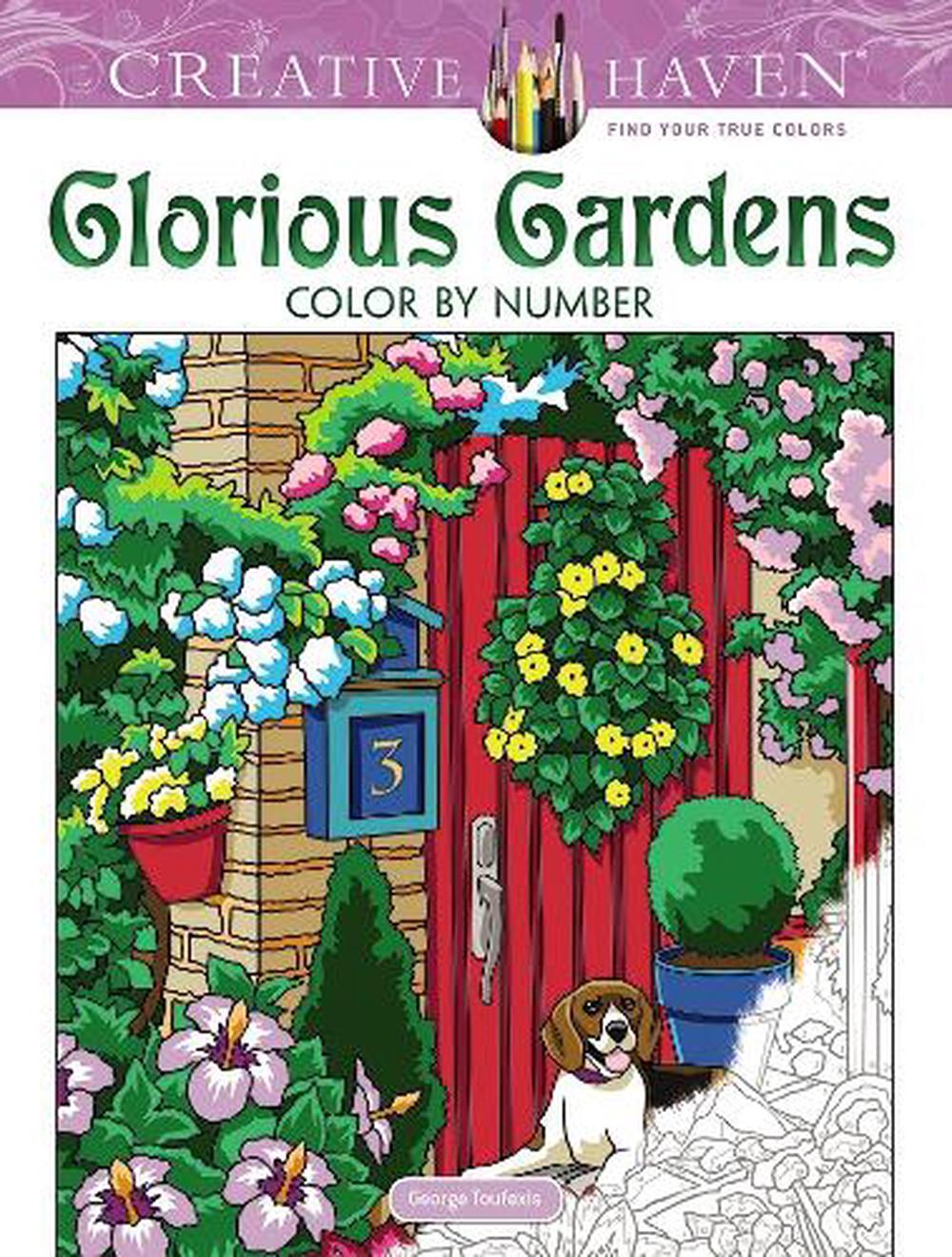 Creative Haven Glorious Gardens Color by Number Coloring Book | Buy ...