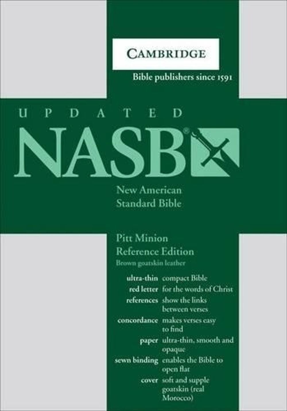 NASB Pitt Minion Reference Bible, Brown Goatskin Leather, Red-letter ...