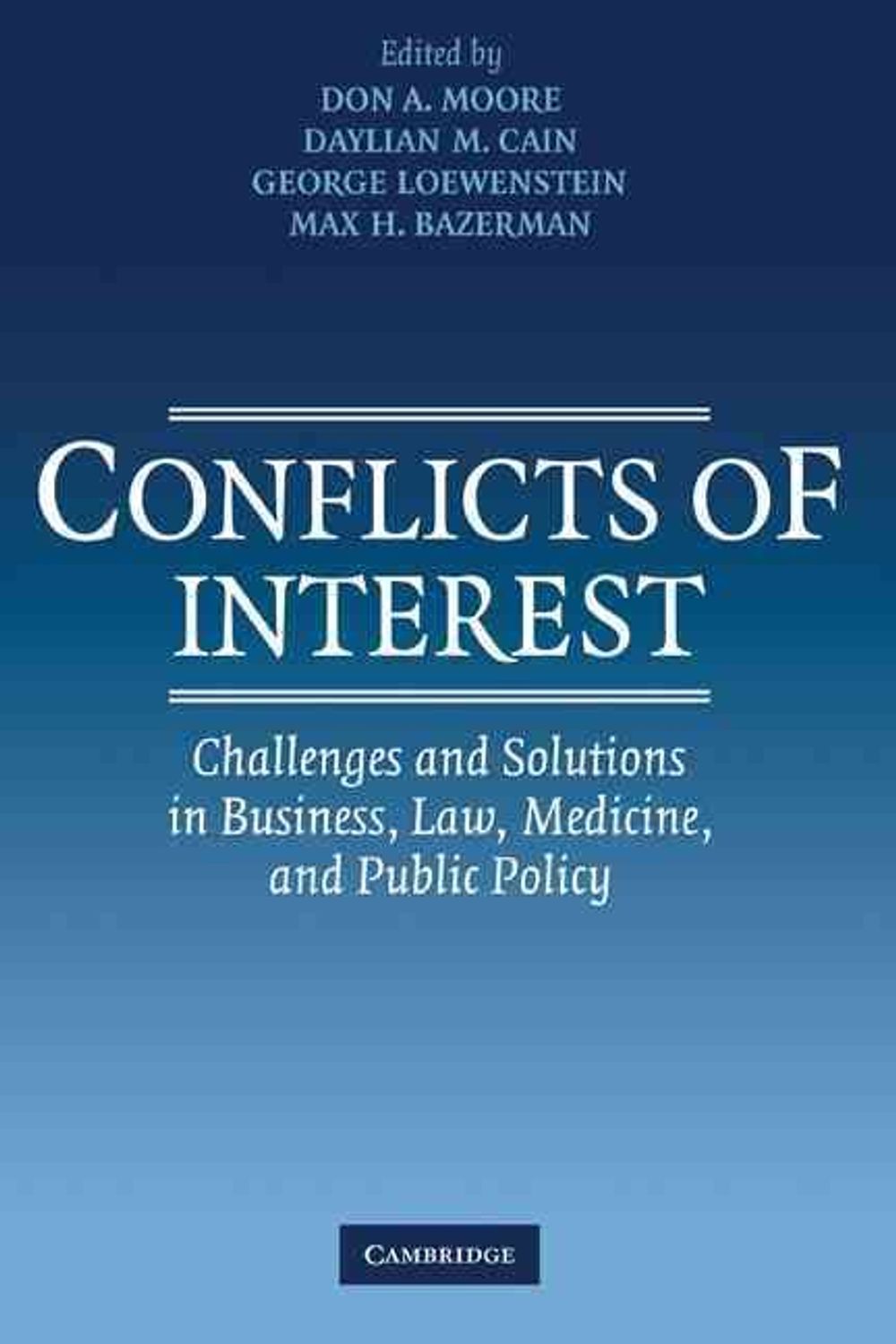 Conflicts of Interest by Don A. Moore, Hardcover, 9780521844390 | Buy ...