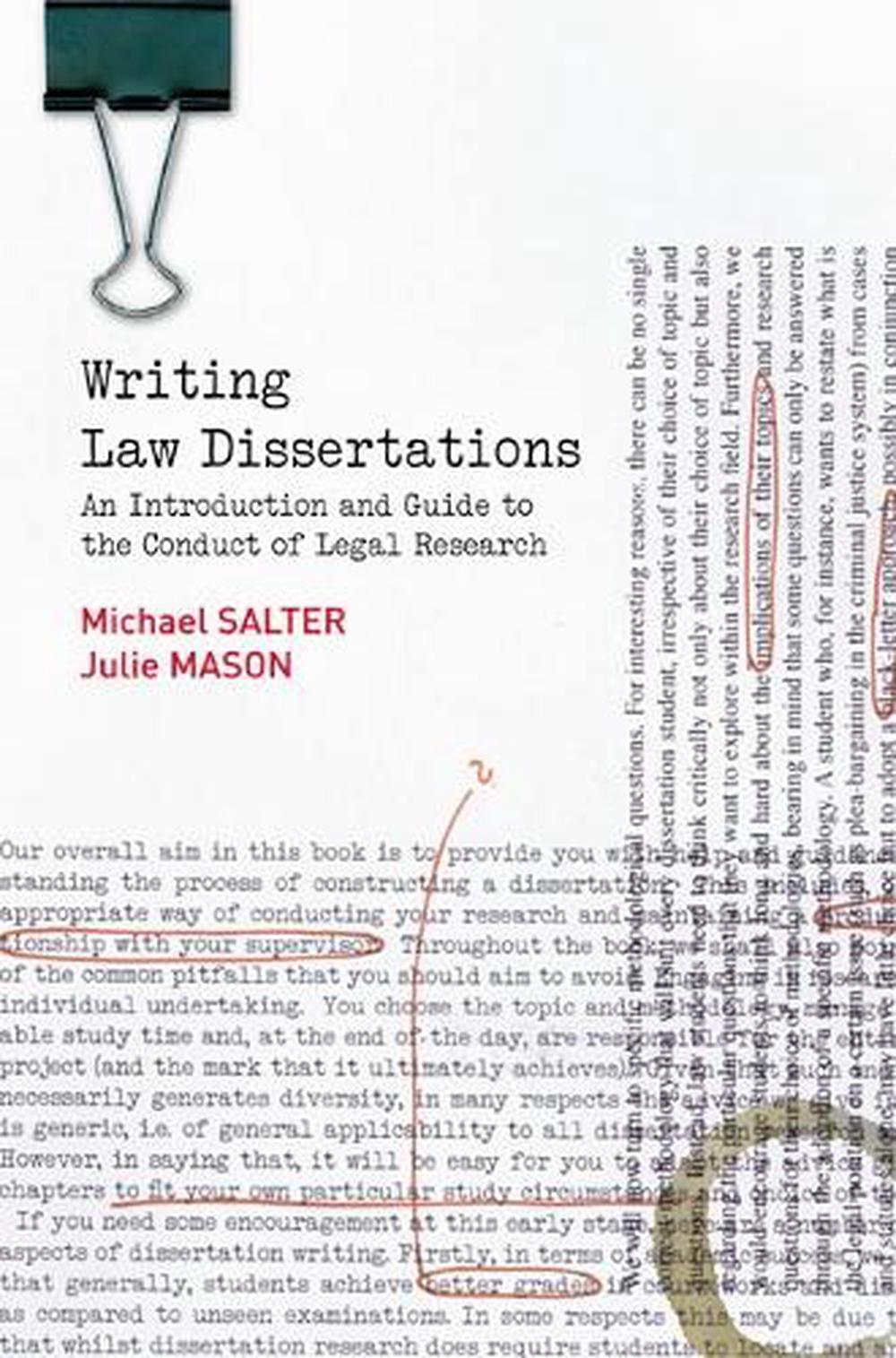 Writing Law Dissertations, 1 Edition by Julie Mason, Paperback ...