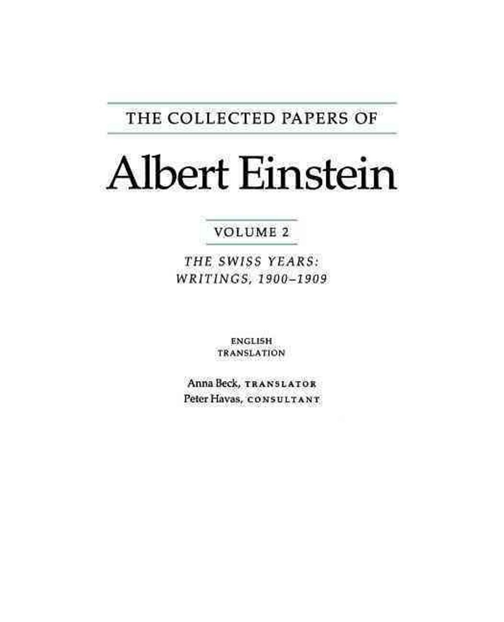 The Collected Papers of Albert Einstein, Volume 2 (English) by Albert ...
