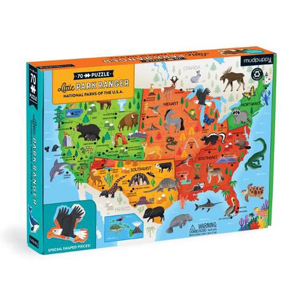 Little Park Ranger National Parks Map of the U.S.A. Geography Puzzle by ...