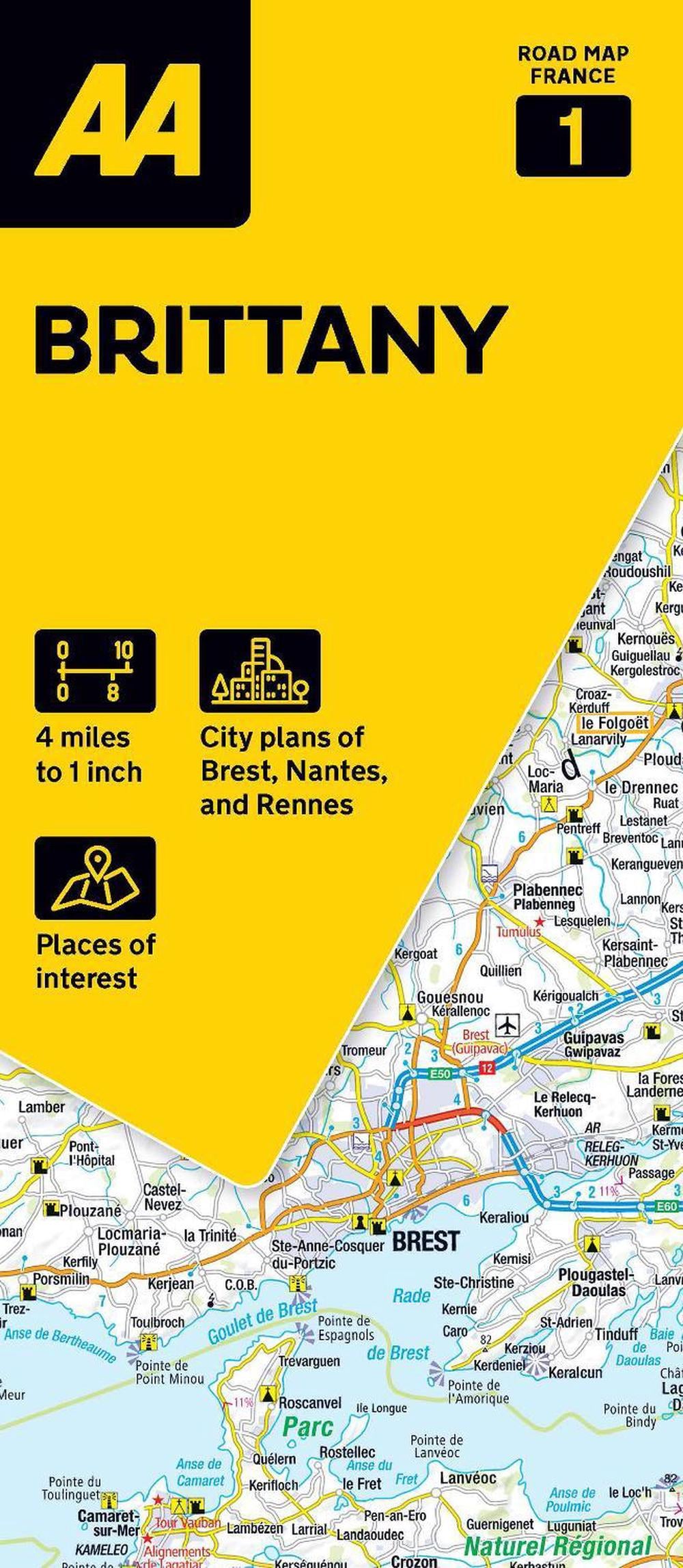 AA Road Map Brittany, Folded, 9780749583880 | Buy online at The Nile