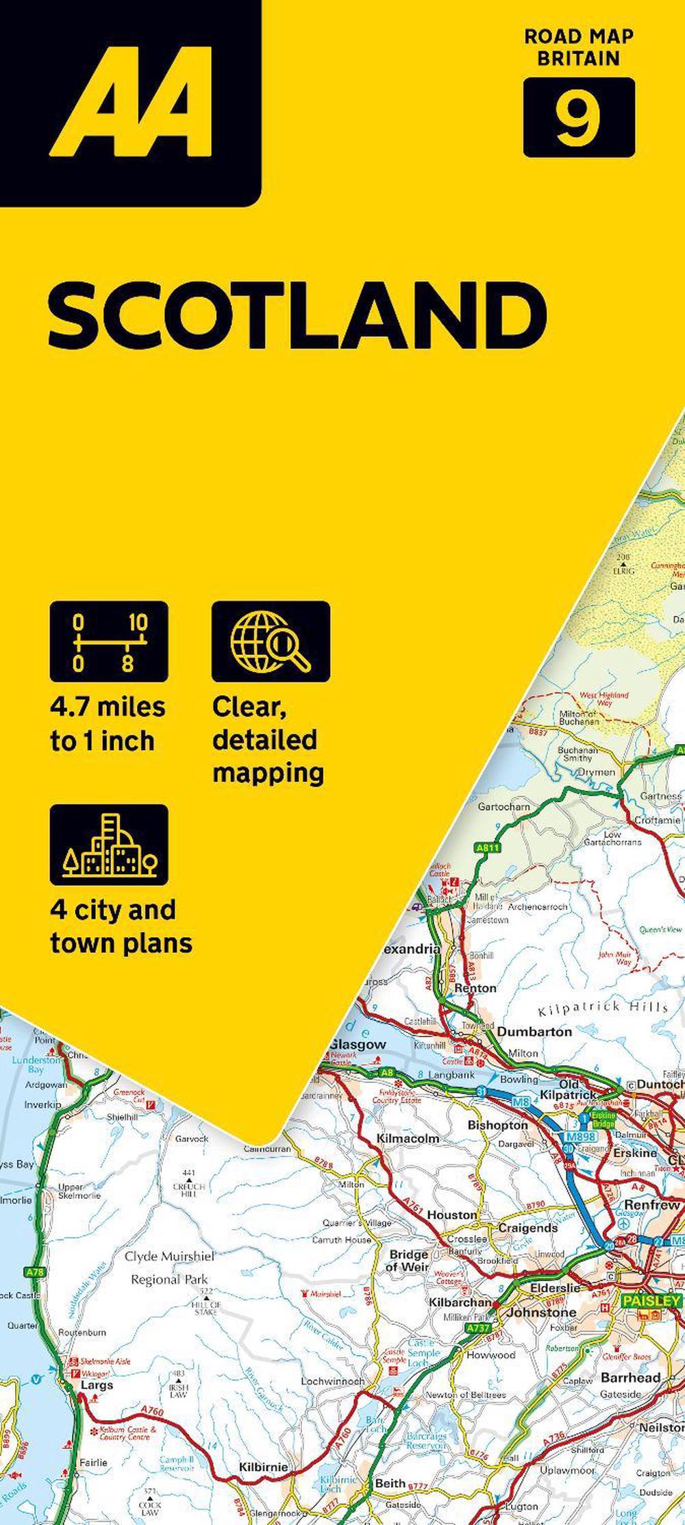 AA Road Map Scotland, Folded, 9780749584146 | Buy online at The Nile